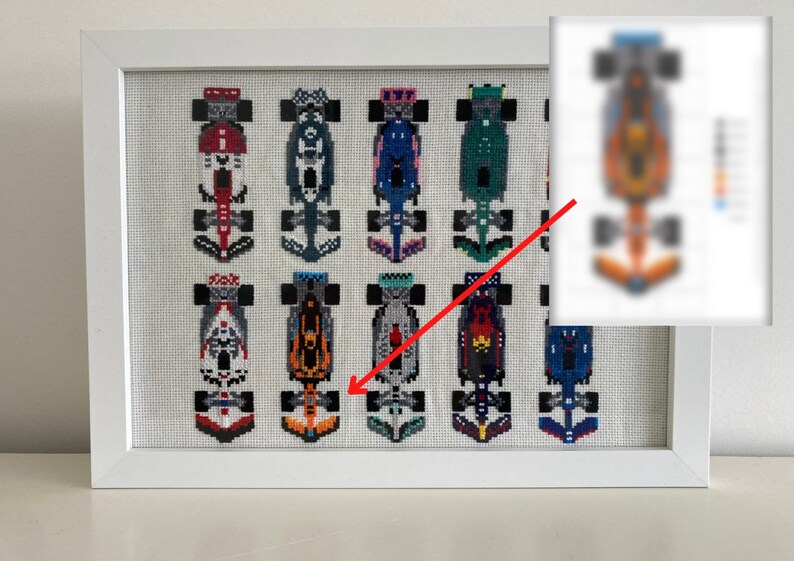 F1 2022 Mclaren Cross Stitch Pattern // PDF of the MCL36 Car of Lando ...