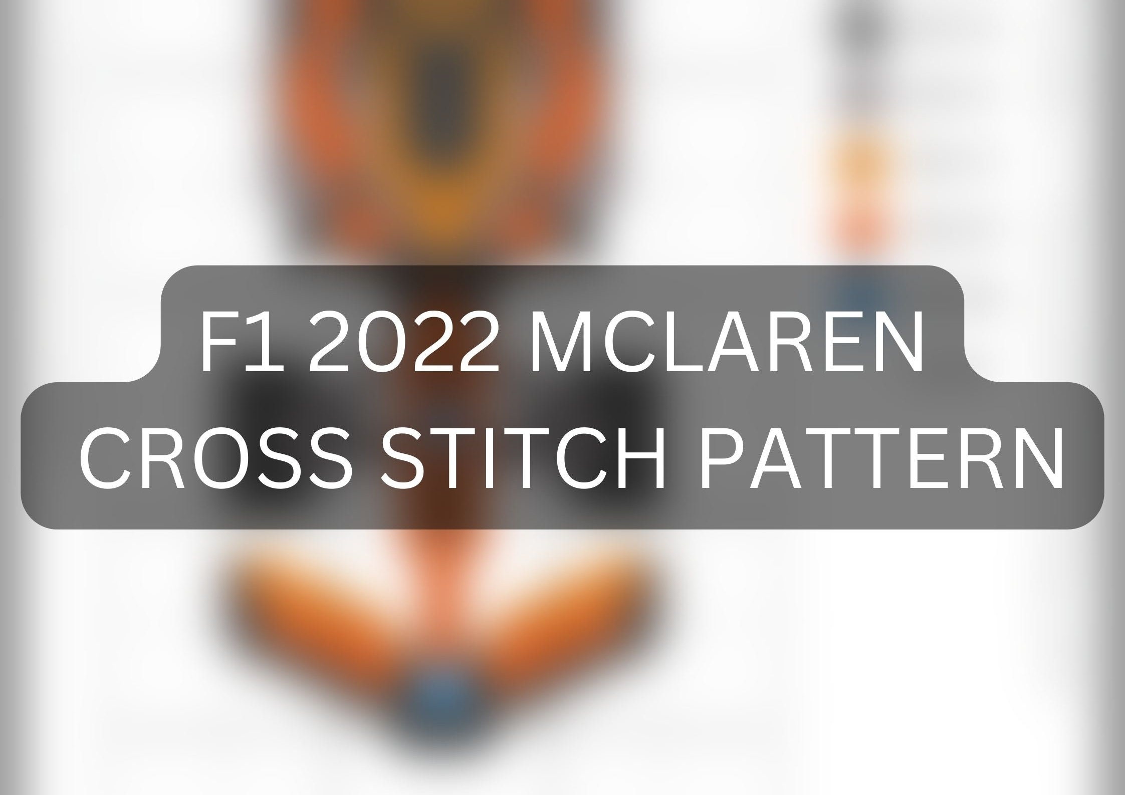 F1 2022 Mclaren Cross Stitch Pattern // PDF of the MCL36 Car of Lando ...