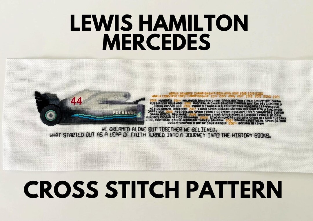 Lewis Hamilton at Mercedes // PDF Cross Stitch Pattern - Etsy