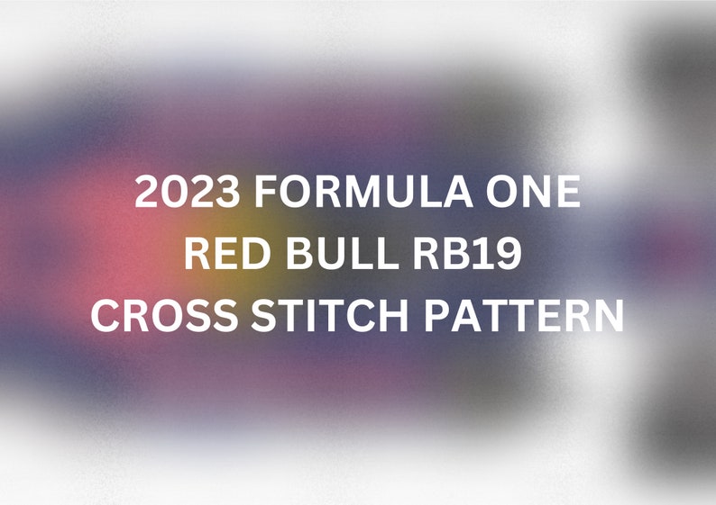 F1 2023 Red Bull Cross Stitch Pattern // PDF Pattern for the RB19 Car ...