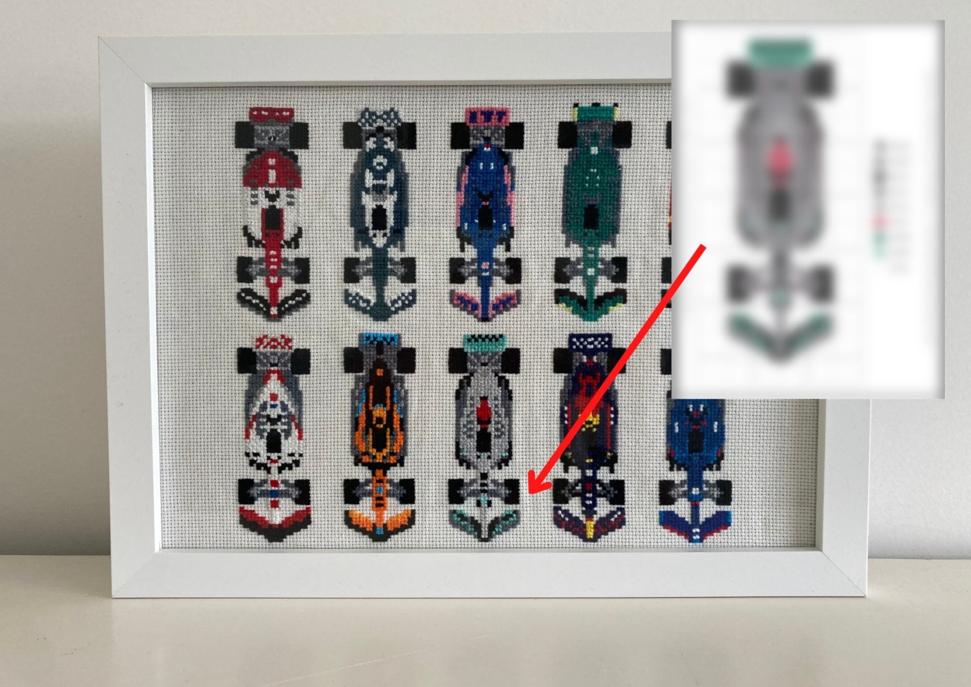 F1 2022 Mercedes Cross Stitch Pattern // PDF for the F1 W13 - Etsy