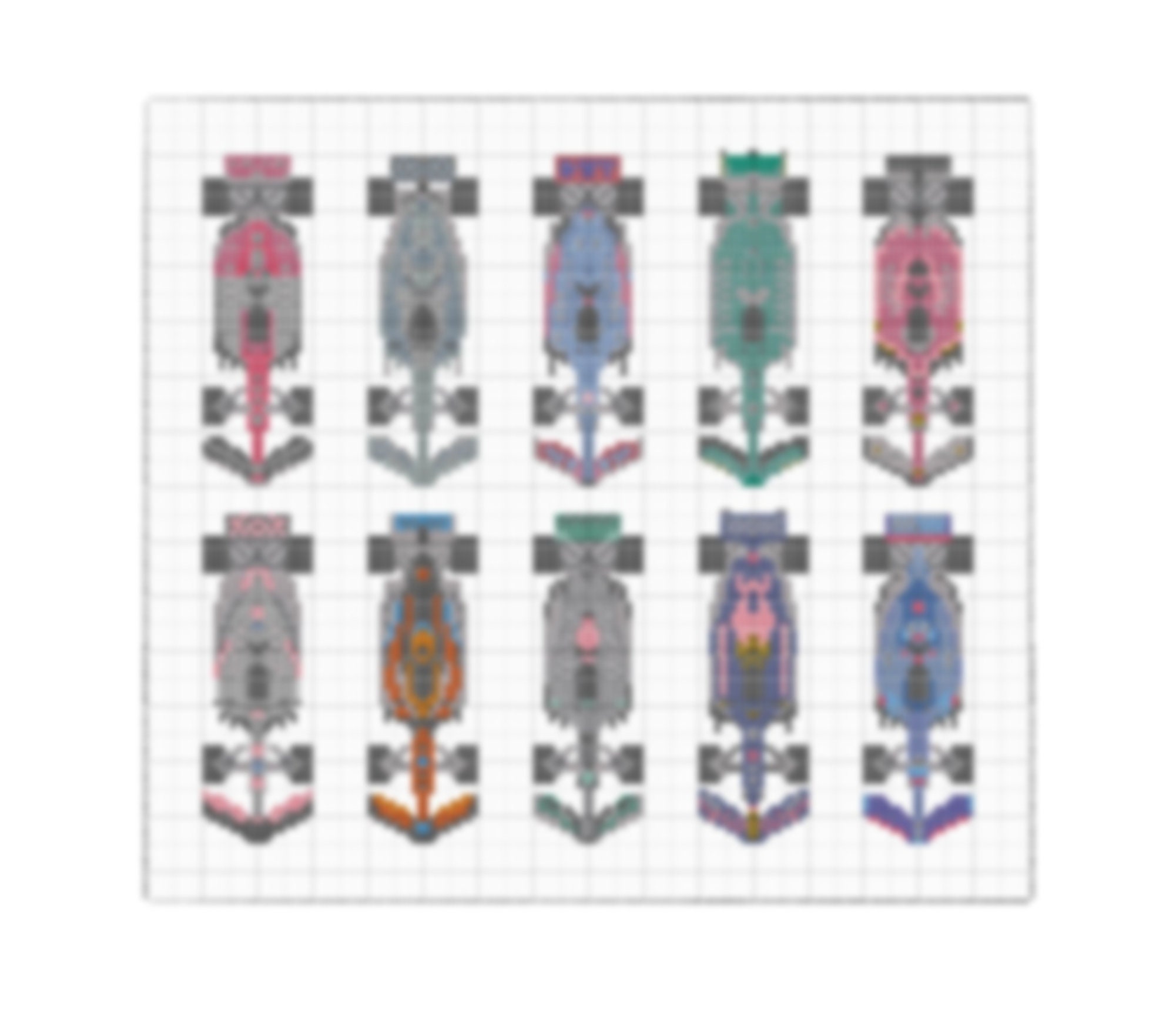 F1 2022 Cross Stitch for All Teams // PDF Pattern - Etsy