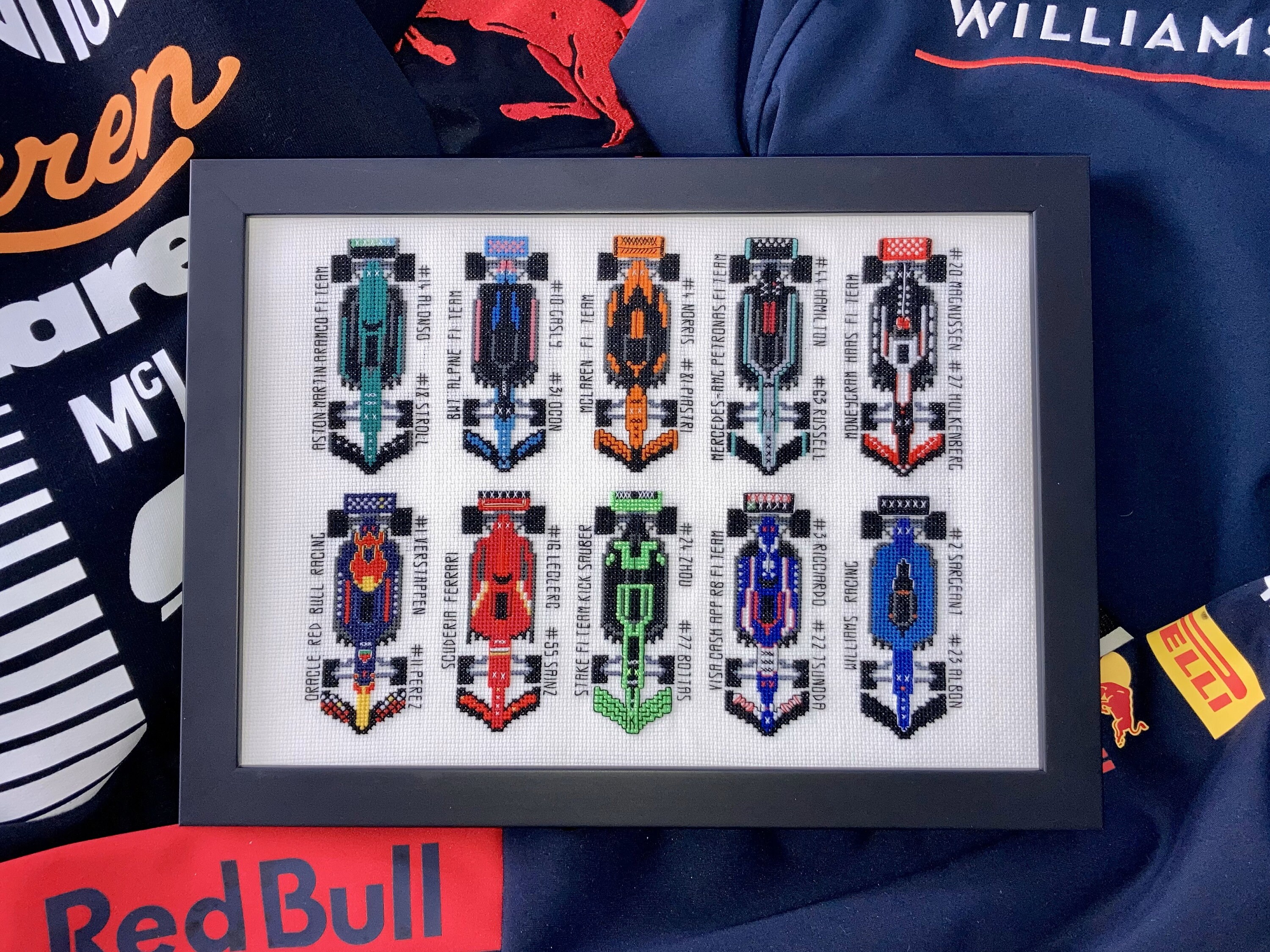 F1 2024 Cross Stitch Pattern for All 10 Teams // PDF Pattern - Etsy
