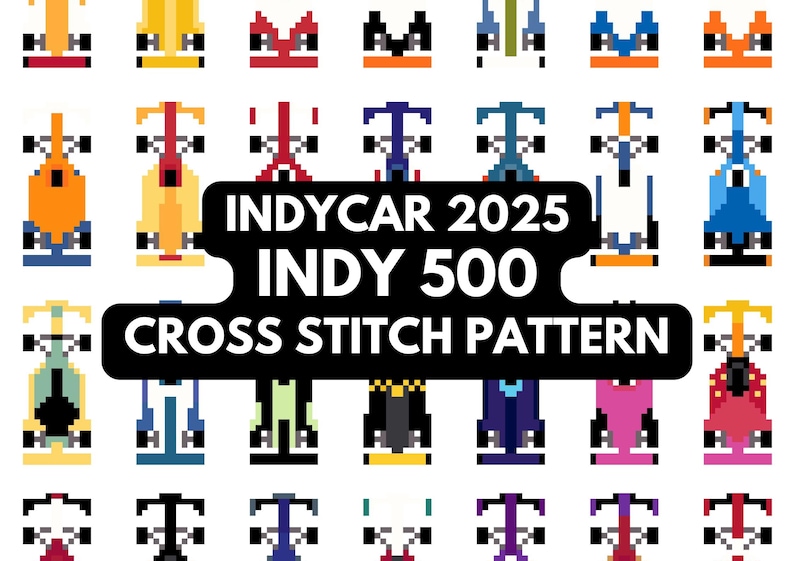 2025 Indy 500 Cross Stitch Pattern // PDF Pattern for All 34 Drivers - Etsy