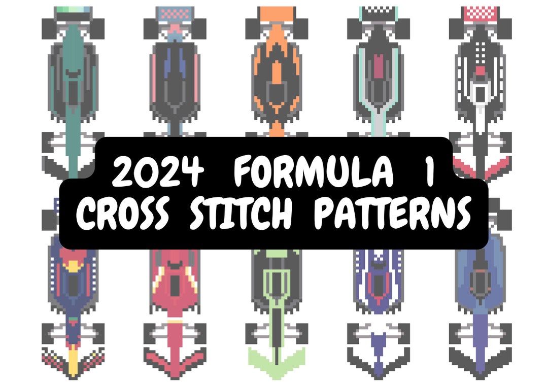 F1 2024 Cross Stitch Pattern for All 10 Teams // PDF Pattern - Etsy