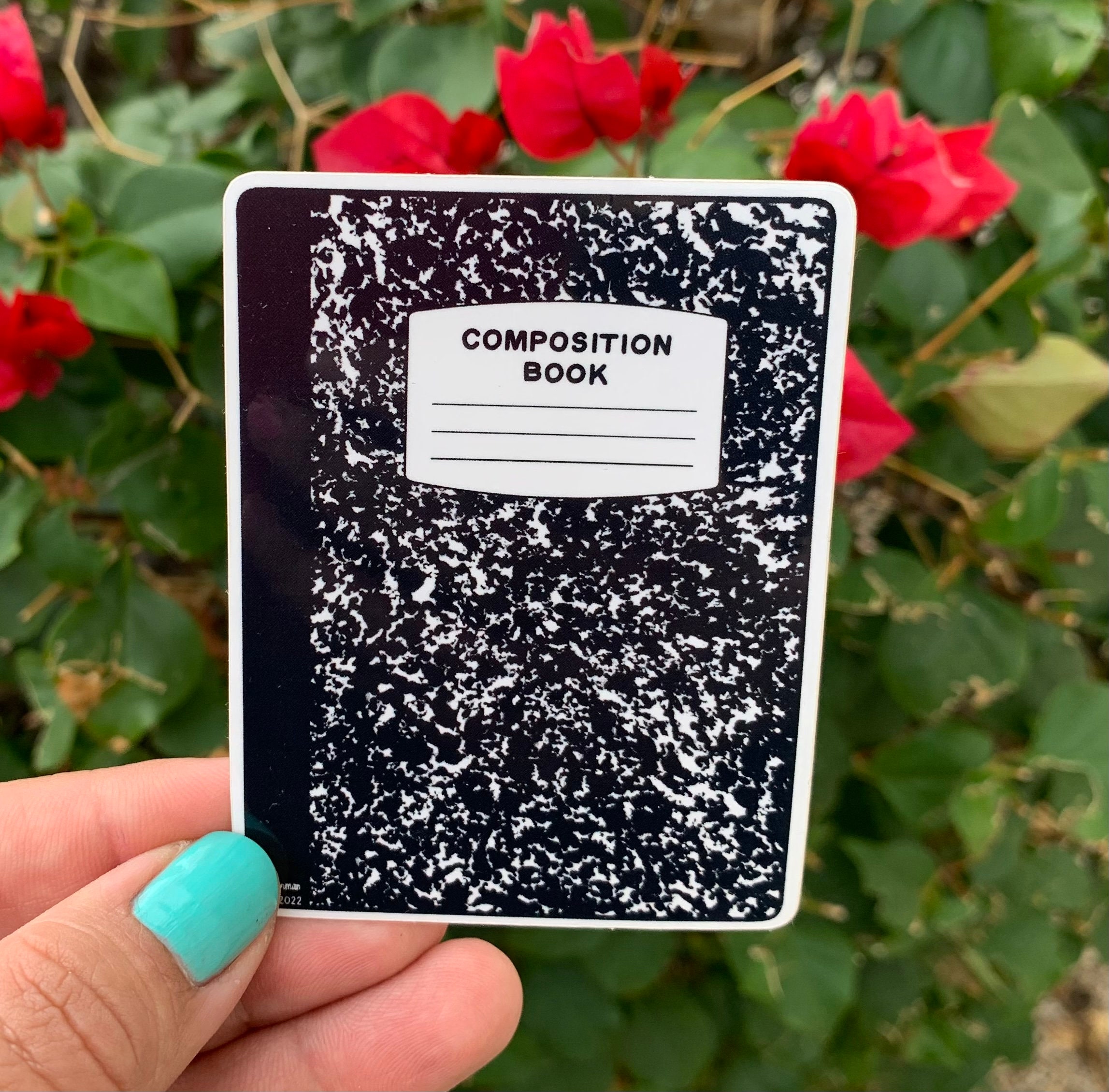 Composition Book Notebook Vinyl Sticker - Etsy