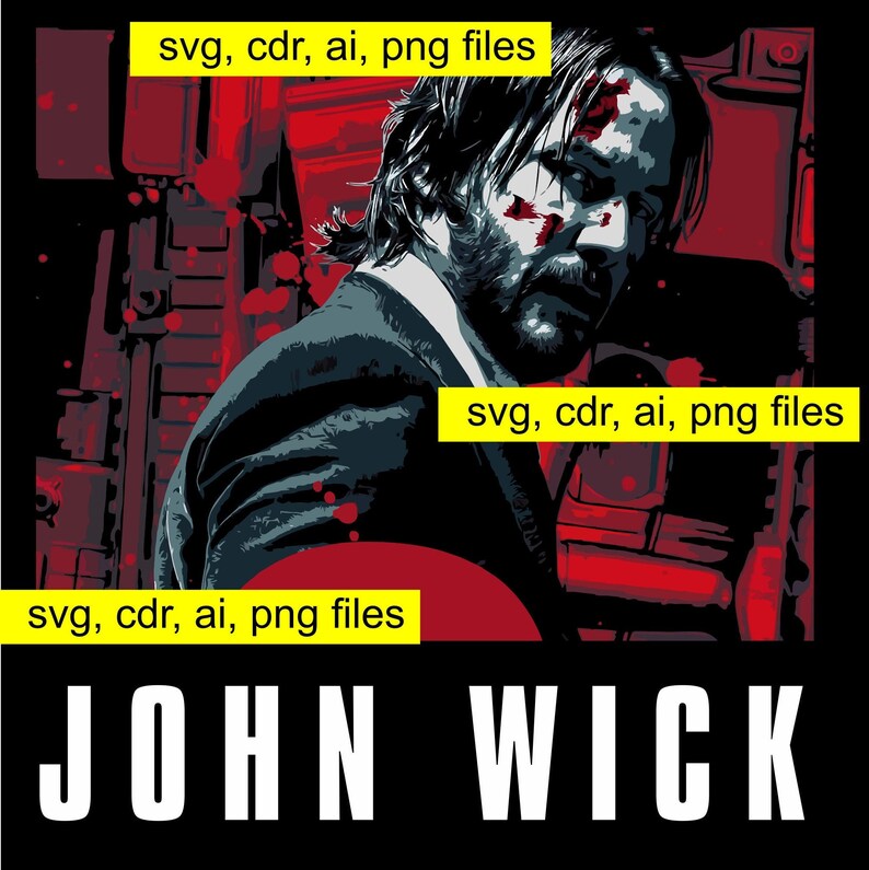 John Wick SVG AI CDR - Etsy
