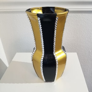 Gold and Black Vase Gold Decor Home Decor Vase Art - Etsy
