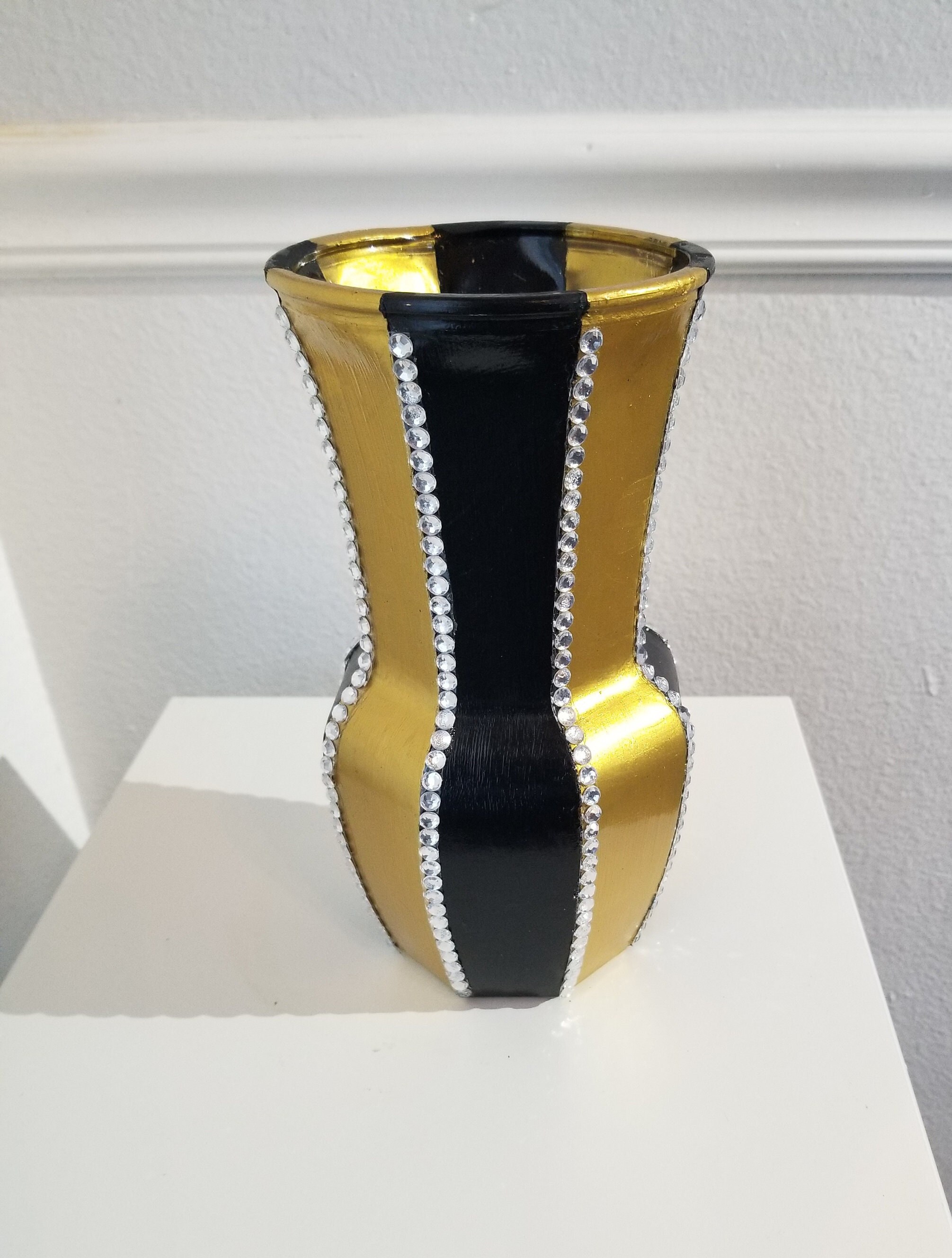 Gold and Black Vase Gold Decor Home Decor Vase Art - Etsy