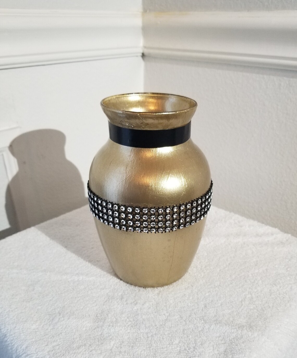 Gold and Black Vase Gold Decor Home Decor Vase Art - Etsy