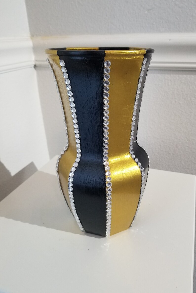 Gold and Black Vase Gold Decor Home Decor Vase Art - Etsy