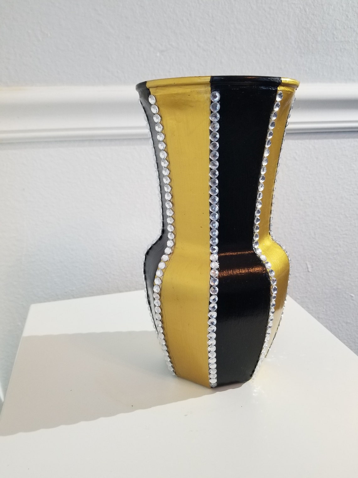 Gold and Black Vase Gold Decor Home Decor Vase Art - Etsy