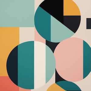 101 Pcs | Modern Abstract Geometric Wall Art | Mid-century Modern Print ...