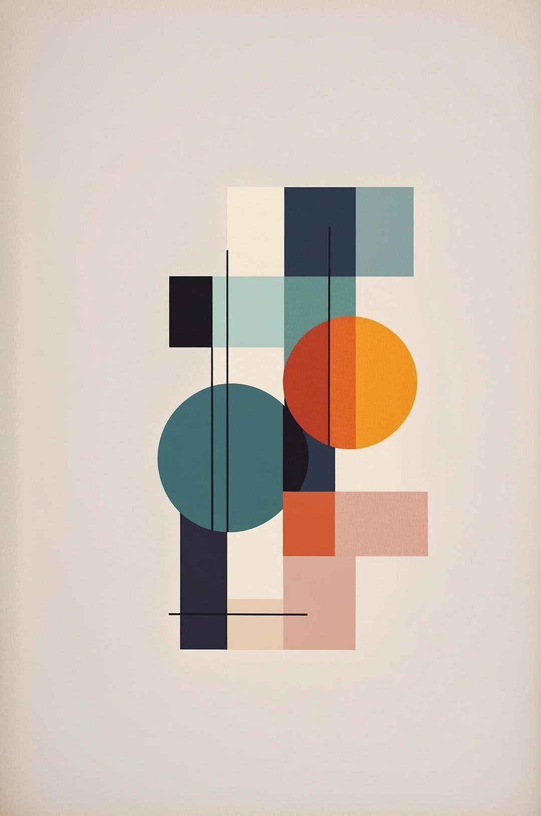101 Pcs | Modern Abstract Geometric Wall Art | Mid-century Modern Print ...
