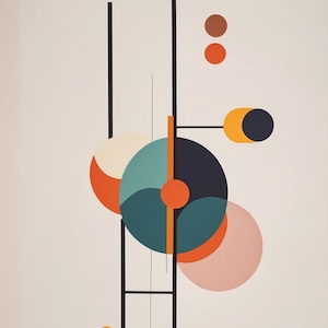 101 Pcs | Modern Abstract Geometric Wall Art | Mid-century Modern Print ...