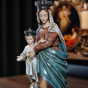 Hand-painted Our Lady of Victory Statue Virgin Mary Blessed Mother ...