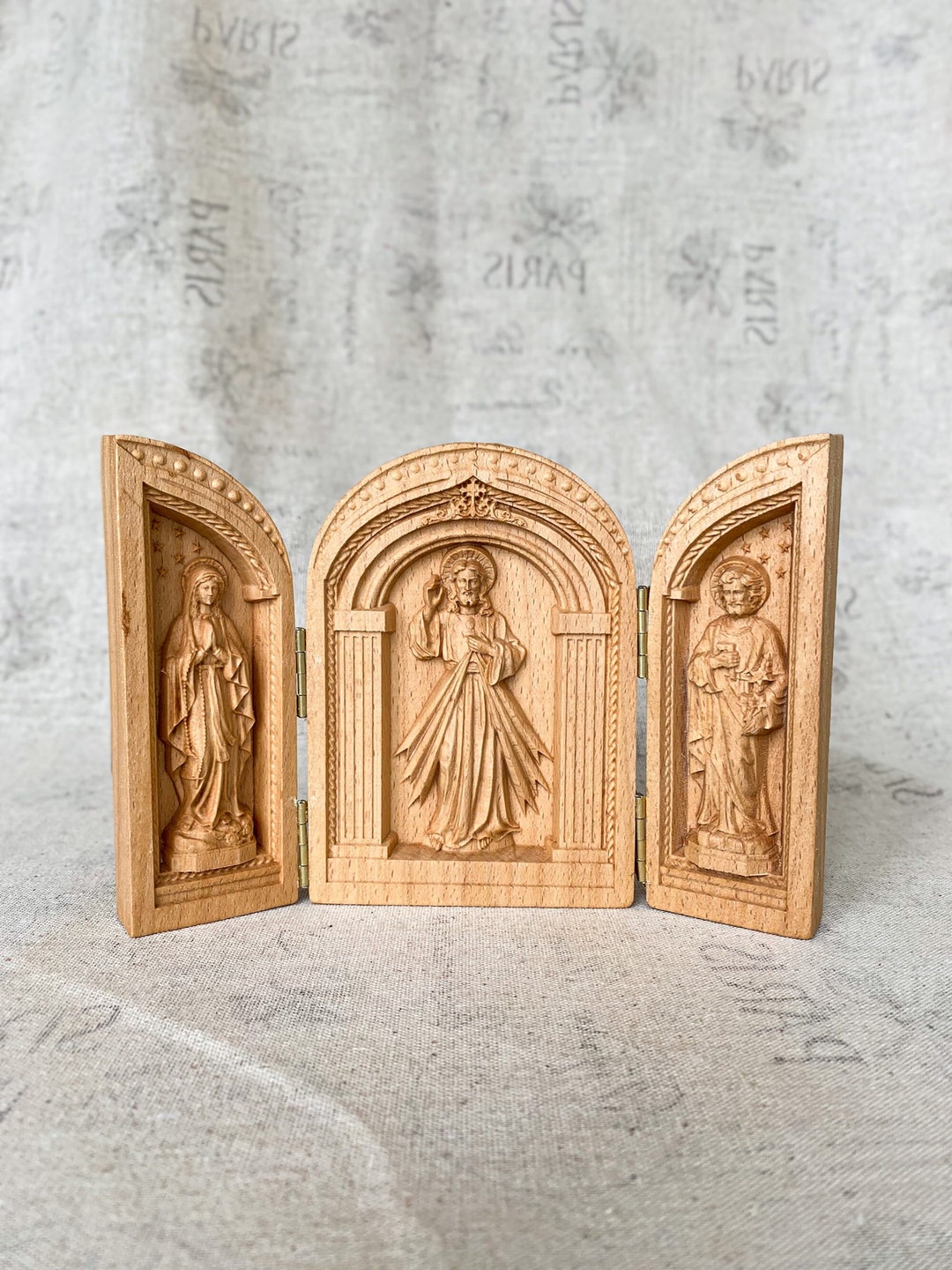 Prayer Altar Catholic Jesus Saint Joseph and Virgin Mary, Portable ...