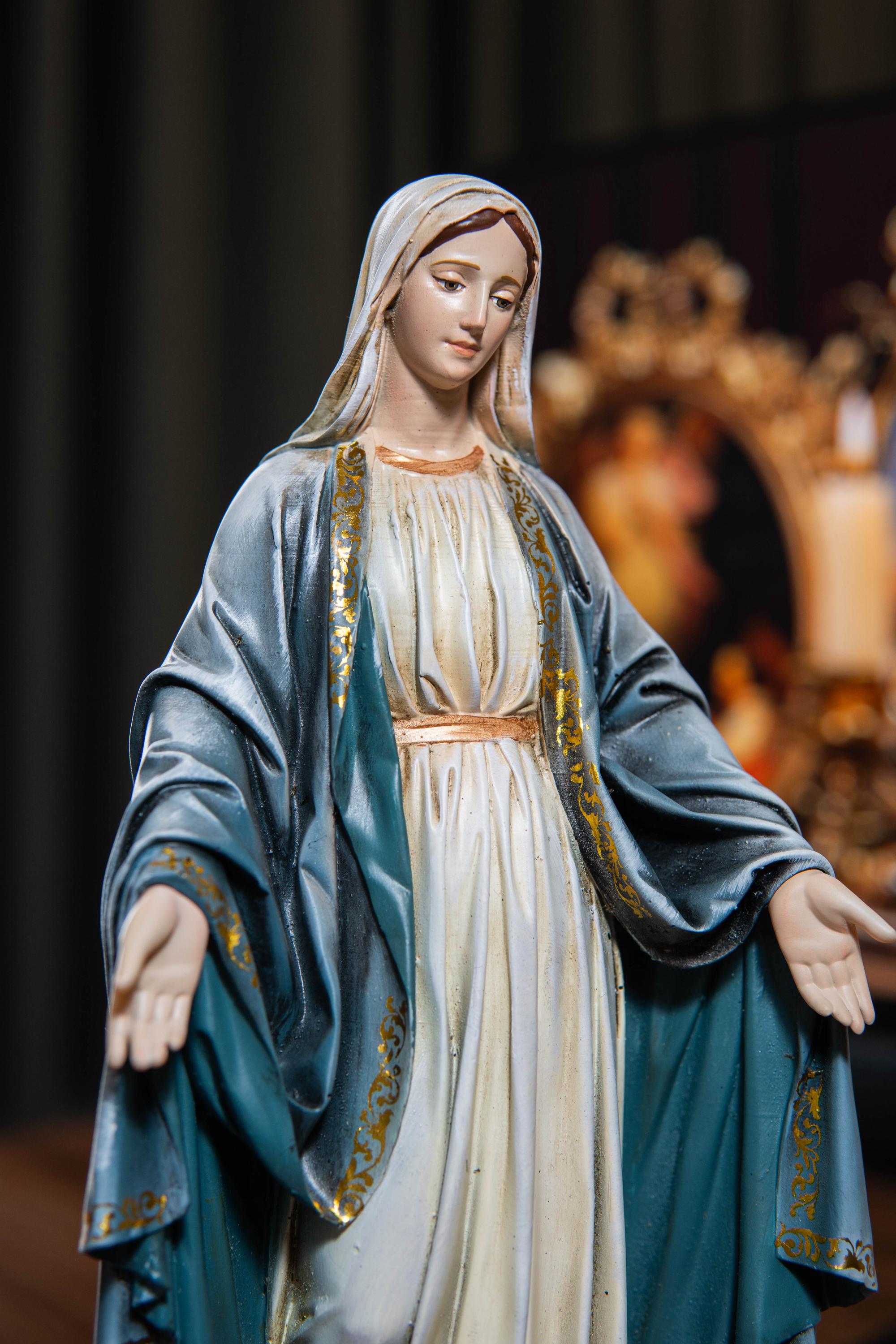 Hand-painted Our Lady of Grace Statue Virgin Mary Blessed Mother ...