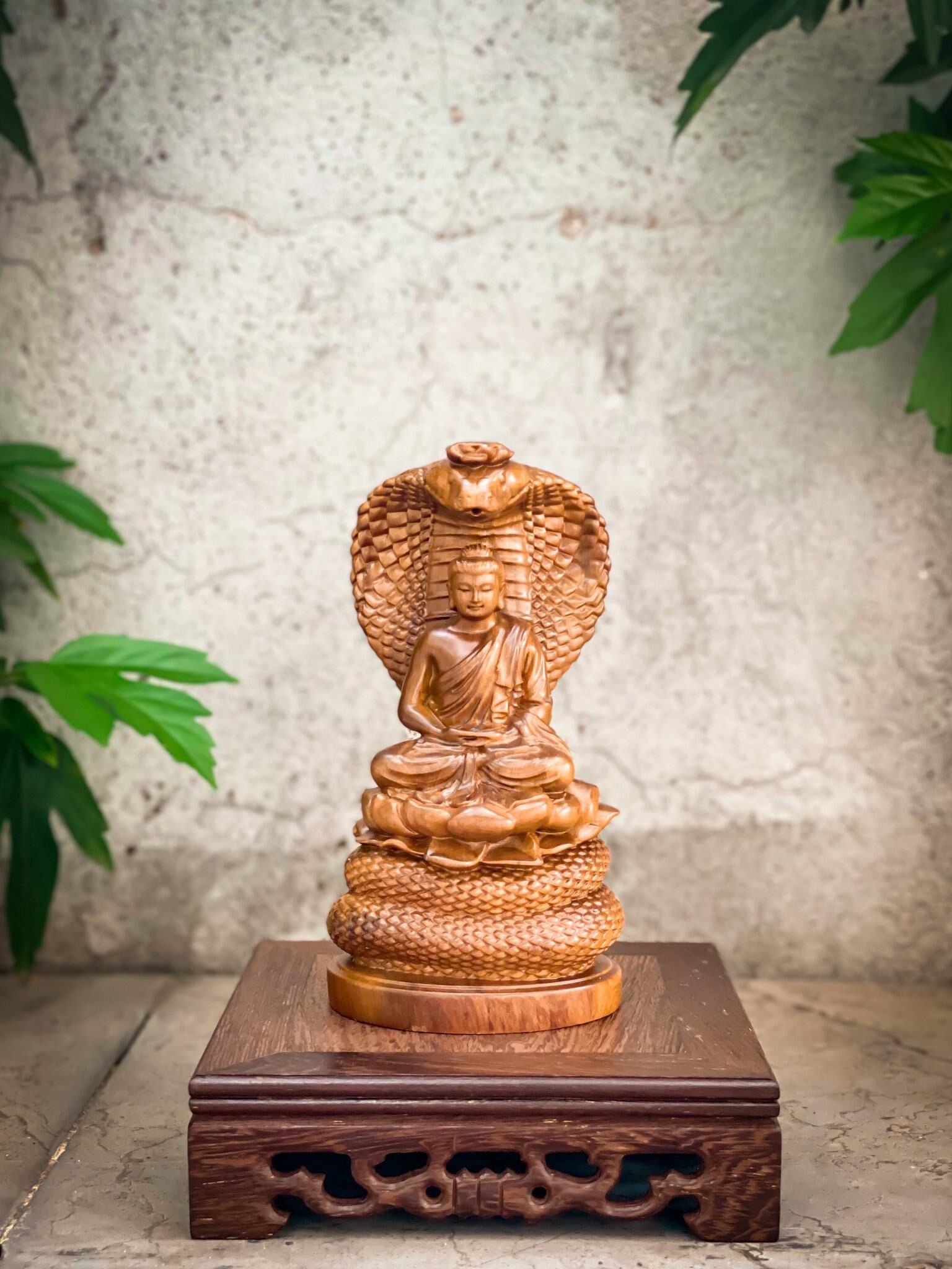 Shakyamuni Buddha Statue With Snake Guardian, Naga Meditating Gautama ...