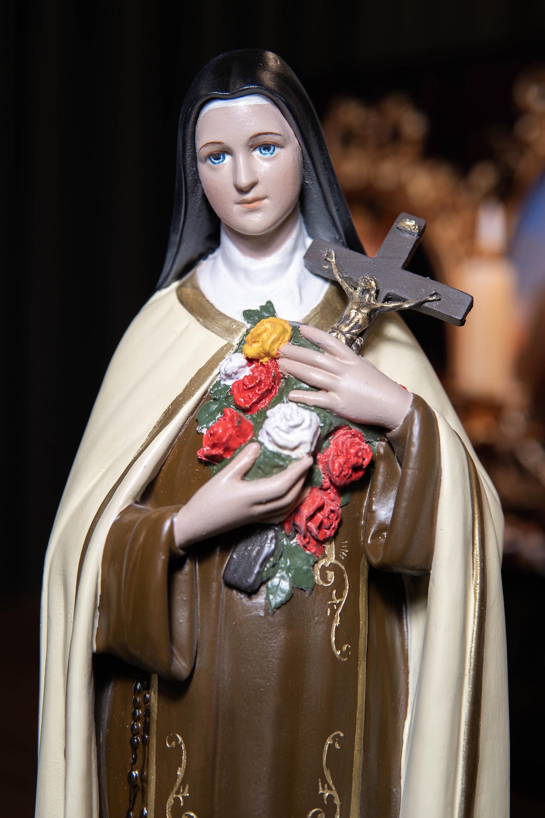 Hand-painted St Therese of Lisieux Statue - Virgin Mary Statue ...