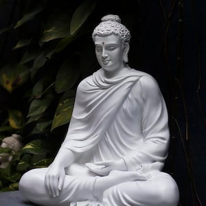 White Gautama Buddha Statue, Large Shakyamuni Buddha, Buddha Statue for ...