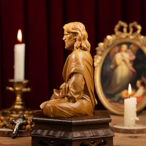 Jesus Meditating Statue Sacred Heart of Jesus Christ Catholic Gifts ...