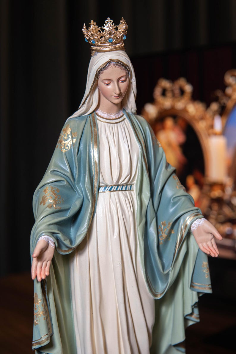 Hand-painted Our Lady of Grace Statue 15.7