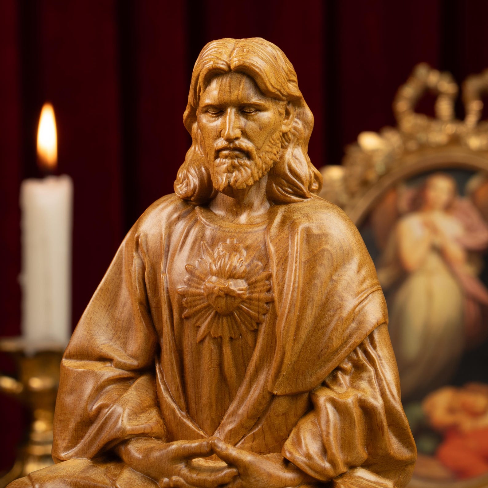 Jesus Meditating Statue Sacred Heart of Jesus Christ Catholic Gifts ...