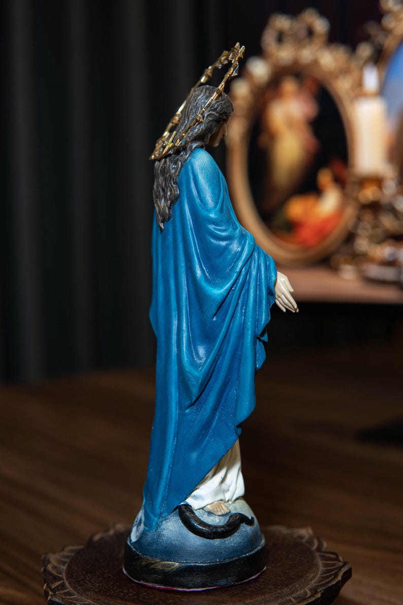 Hand-painted Our Lady of Grace Statue Virgin Mary Blessed Mother ...