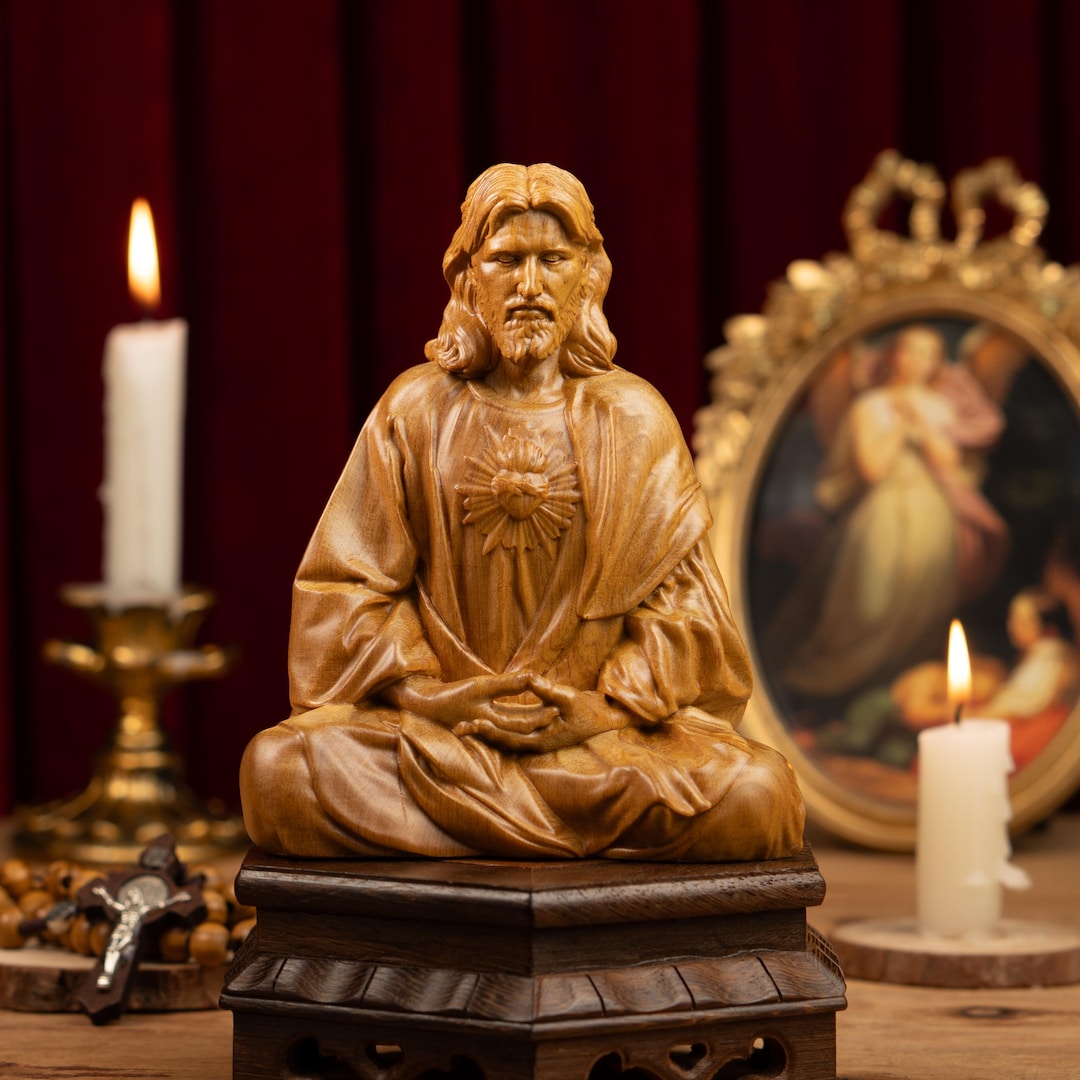 Jesus Meditating Statue Sacred Heart of Jesus Christ Catholic Gifts ...