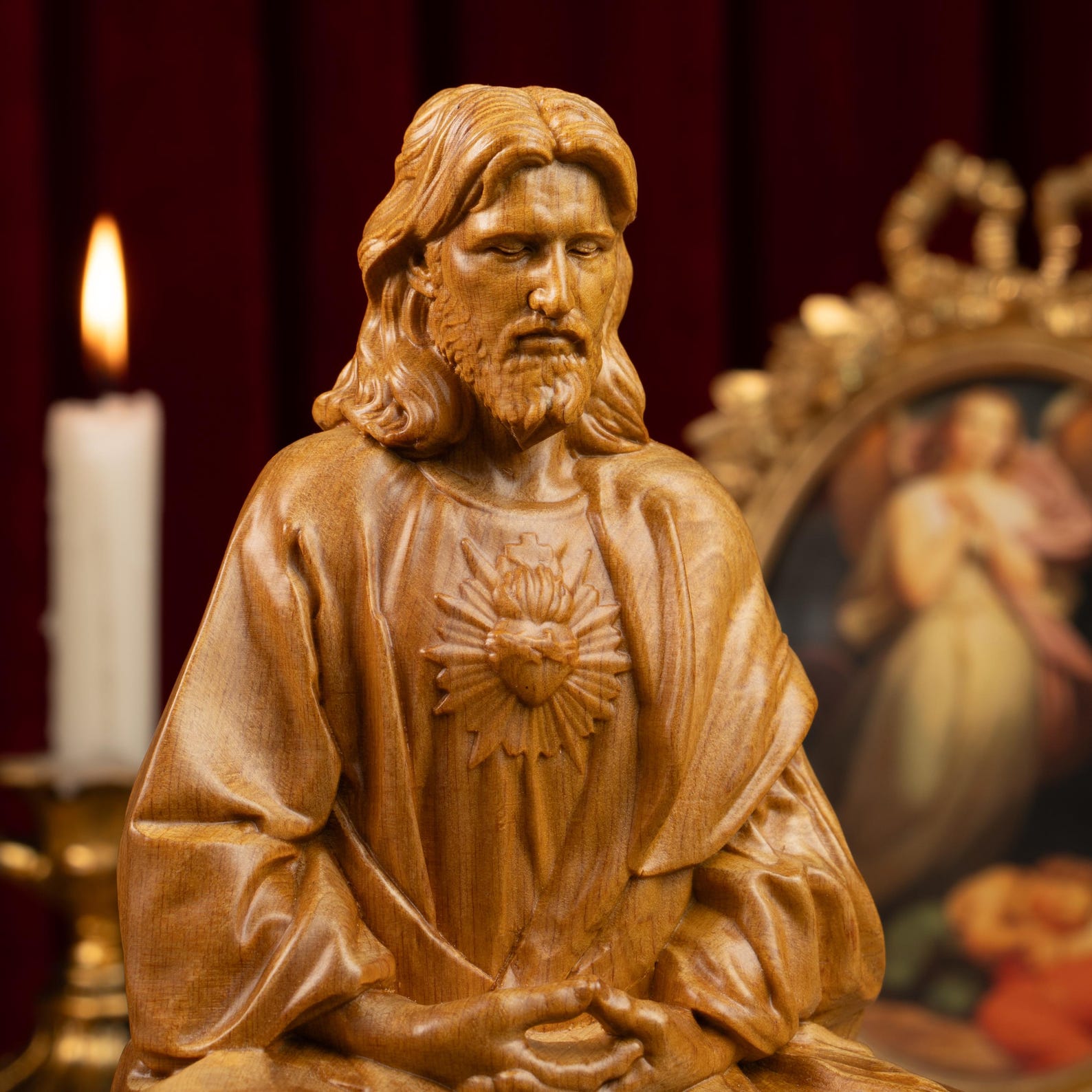 Jesus Meditating Statue Sacred Heart of Jesus Christ Catholic Gifts ...