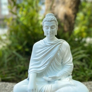 White Gautama Buddha Statue, Shakyamuni Buddha, Buddha Statue for Home ...