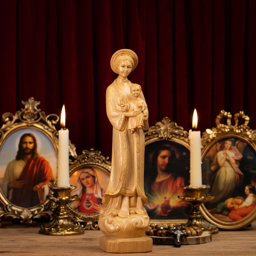 Our Lady of La Vang Holding Child Jesus Virgin Mary Statue Blessed ...