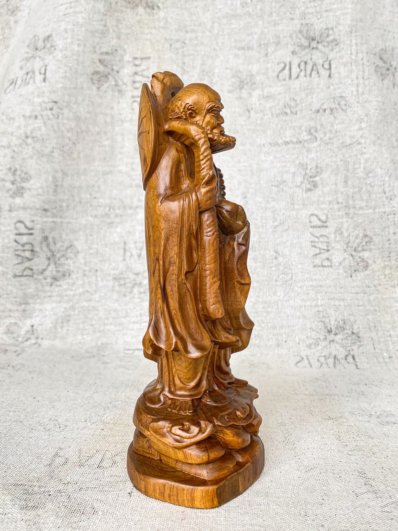 Standing Bodhidharma Statue, Dharma Zen Master Statue, Wooden Statue ...