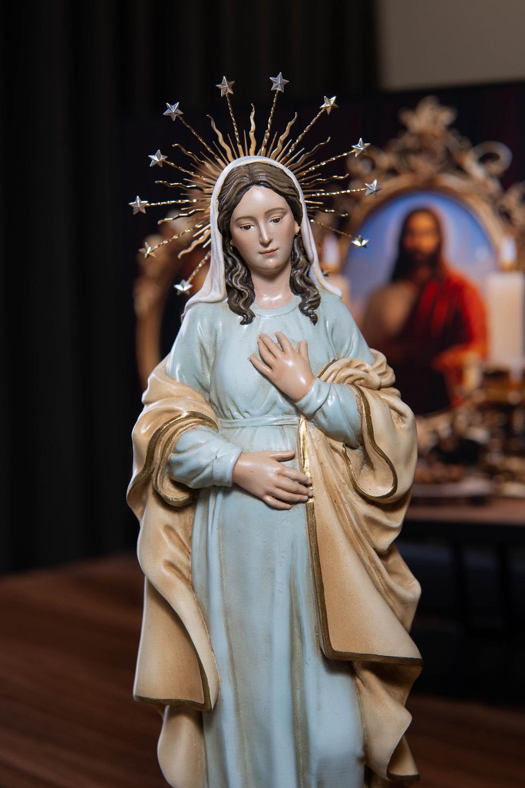 Hand-painted Our Lady of Hope Statue Virgin Mary Blessed Mother Statue ...