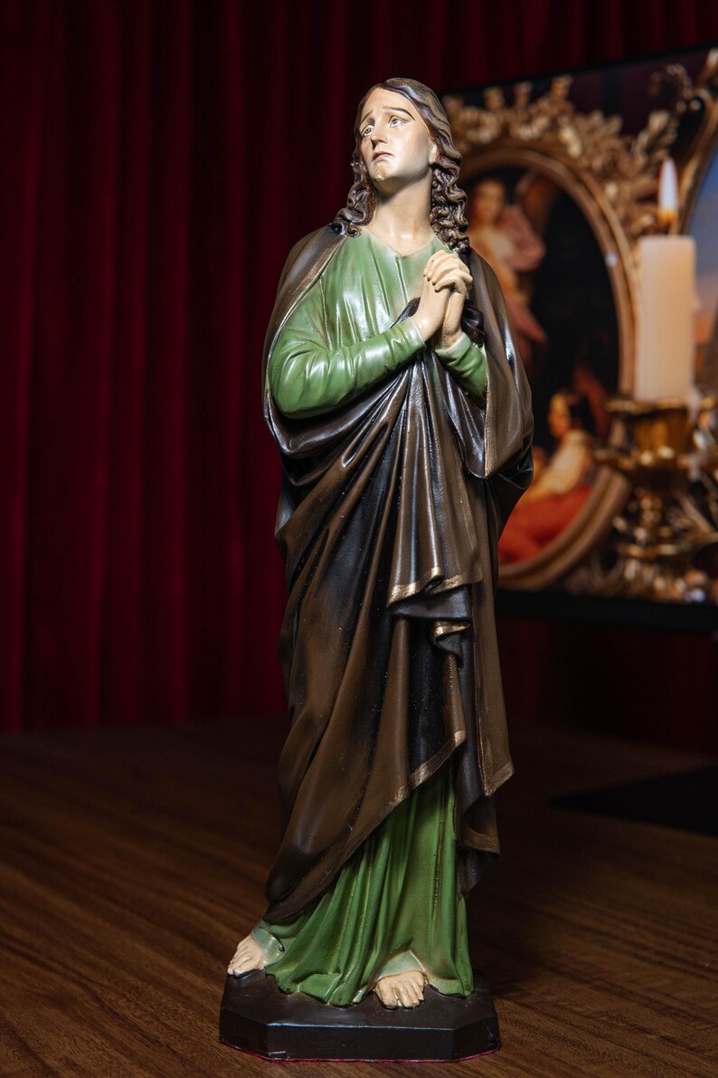 Premium Hand-painted Set: Our Lady of Sorrows & St John Apostle Statue ...