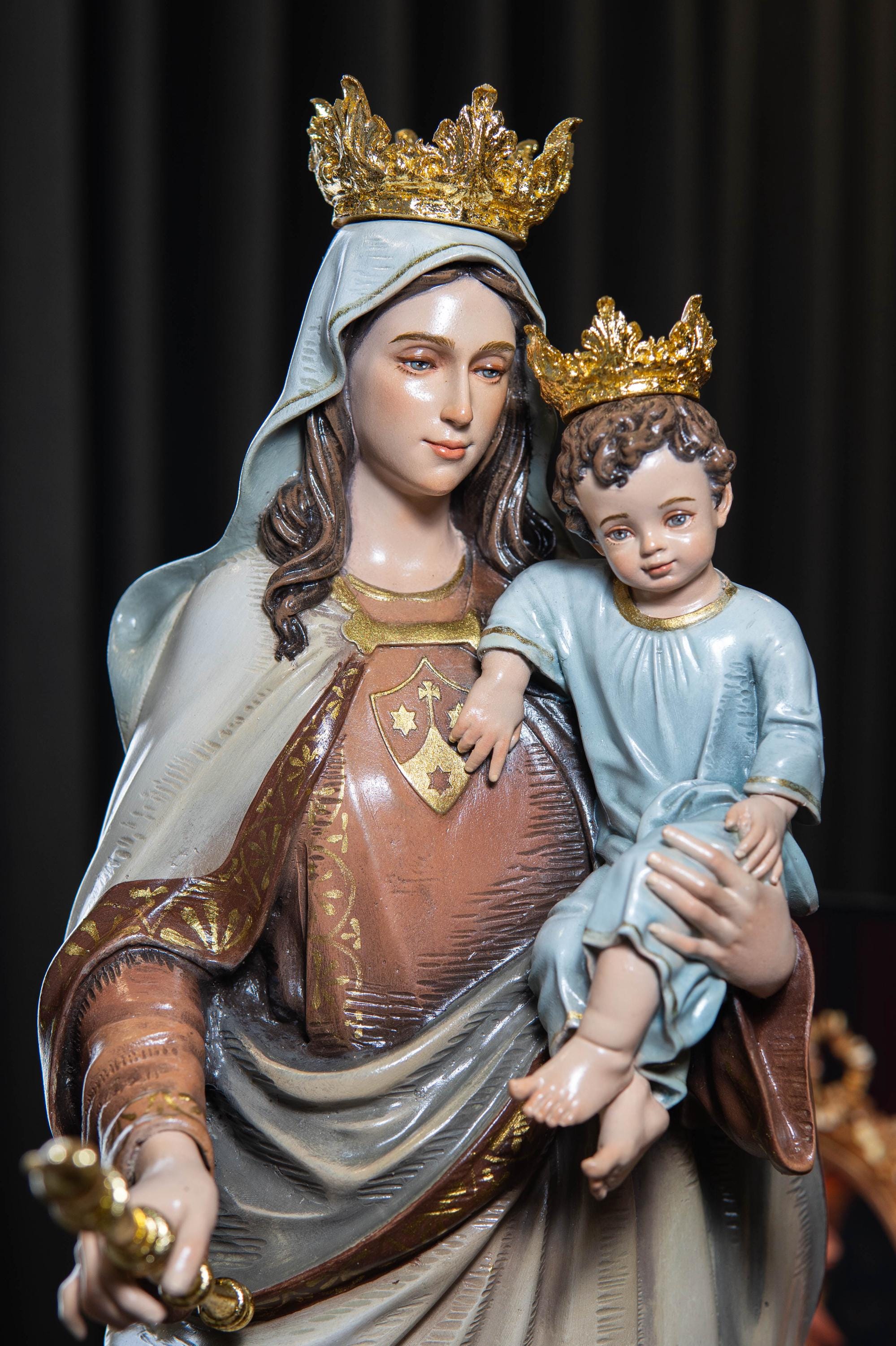 Hand-painted Our Lady of Mount Carmel Statue 23.6