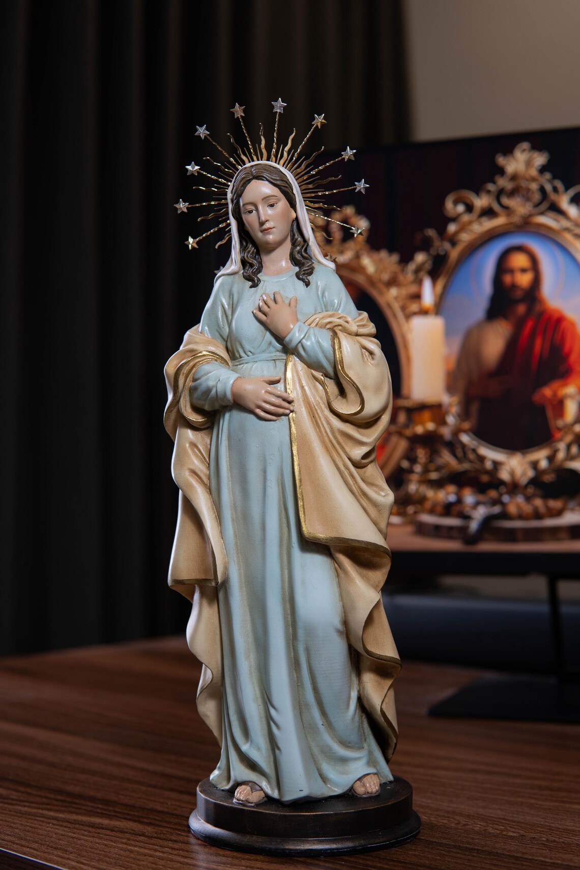 Hand-painted Our Lady of Hope Statue Virgin Mary Blessed Mother Statue ...