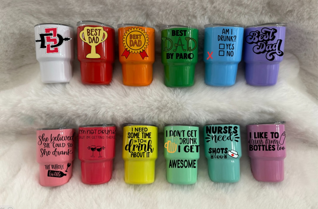 Custom and Personalized Mini Tumblers Shot Glass 3oz - Etsy