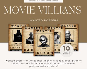 Disney Villian Wanted Posters - Heroes and Villians Party Decor Ideas ...