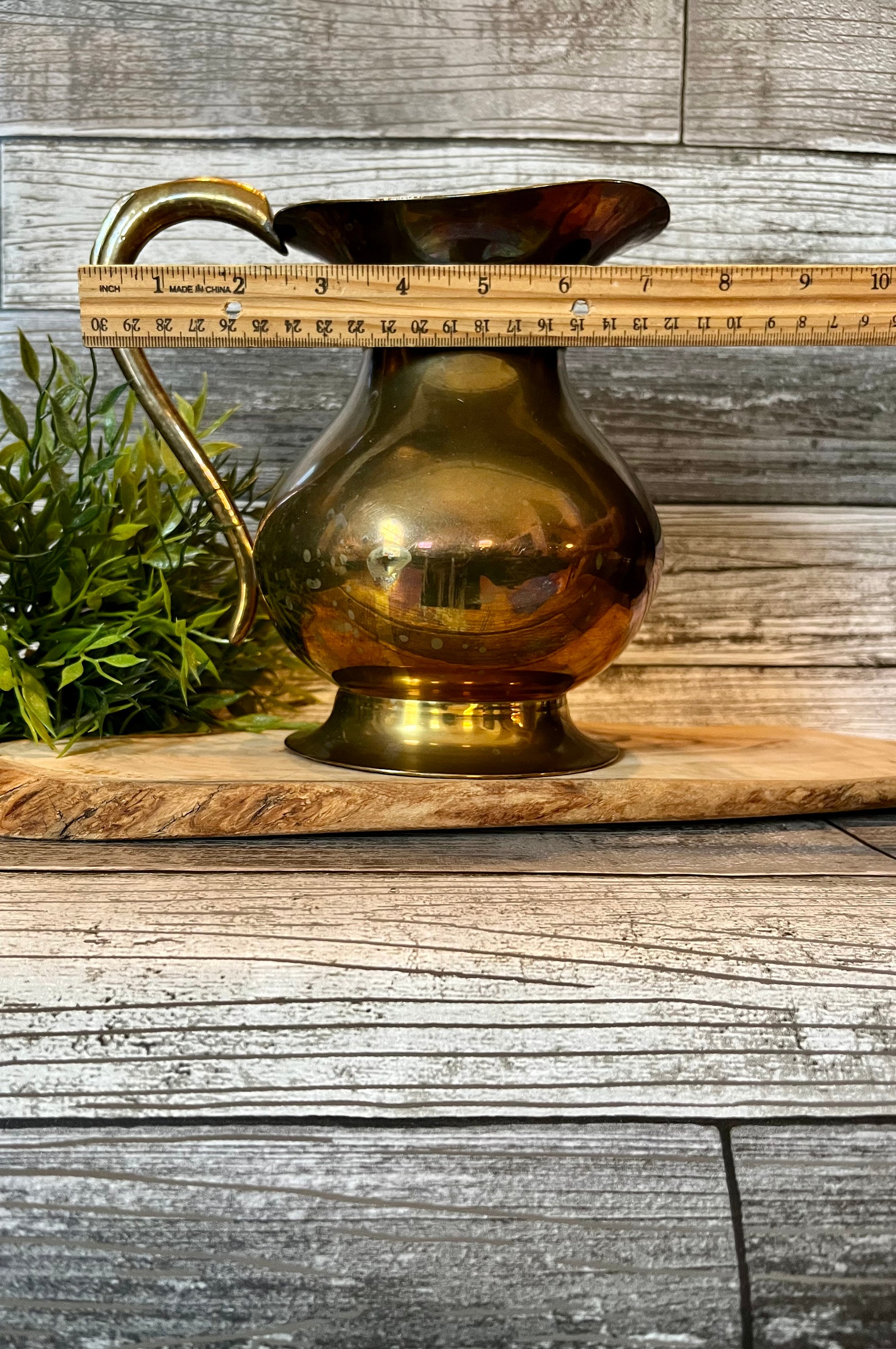 Vintage Brass Pitcher Solid Brass - Etsy