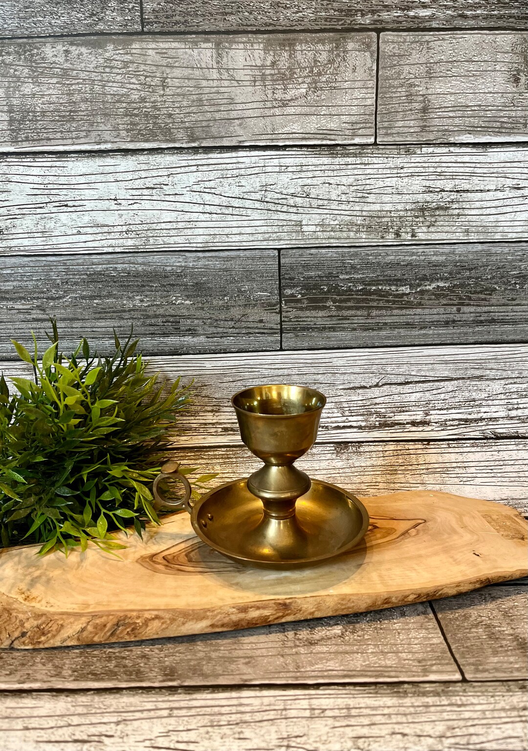 Solid Brass Chamber Stick Heavy Candlestick Vintage - Etsy