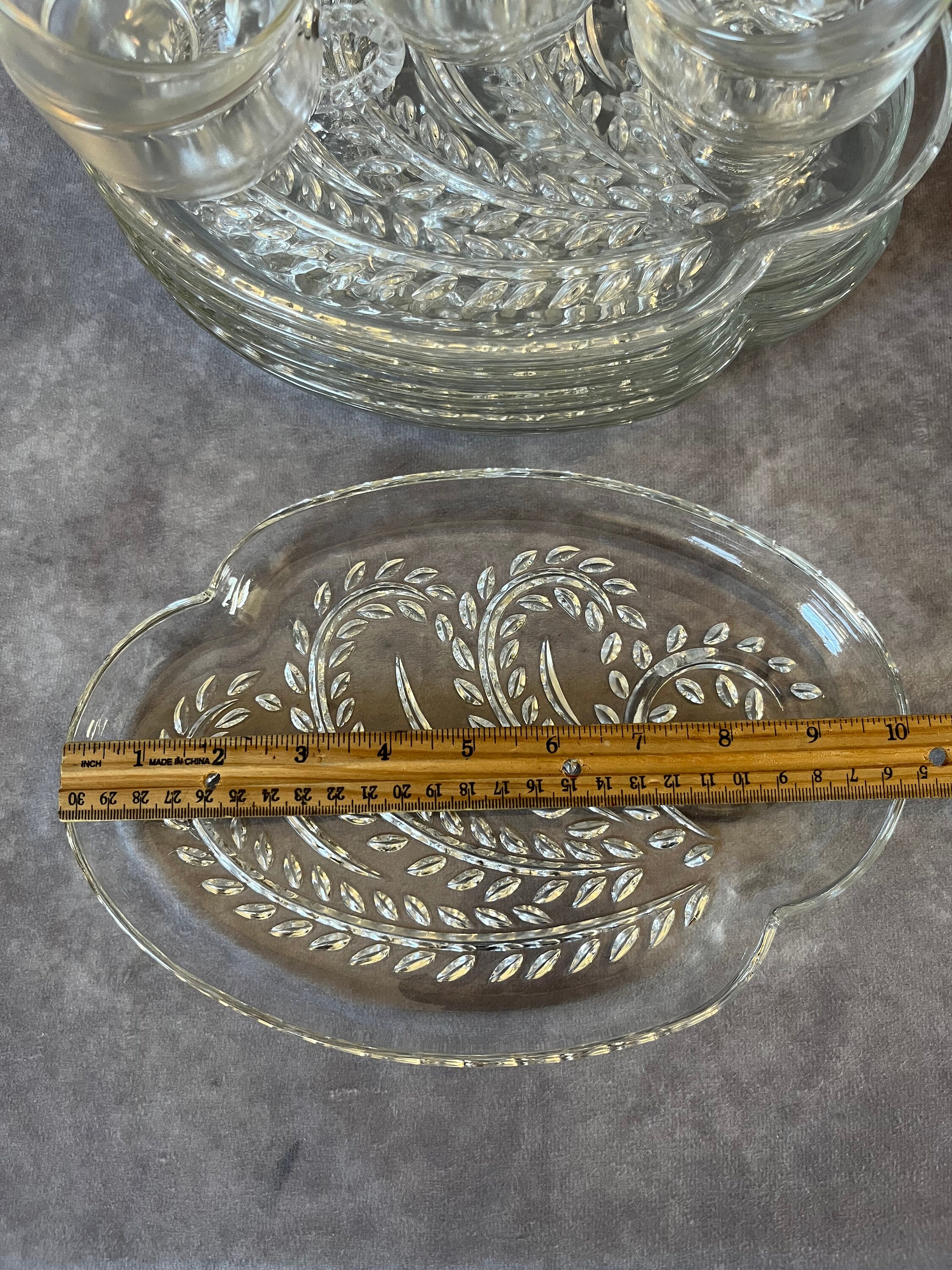 Vintage Federal Glass Brunch Snack Set (sold by Each Set of 1 Plate / 1 ...
