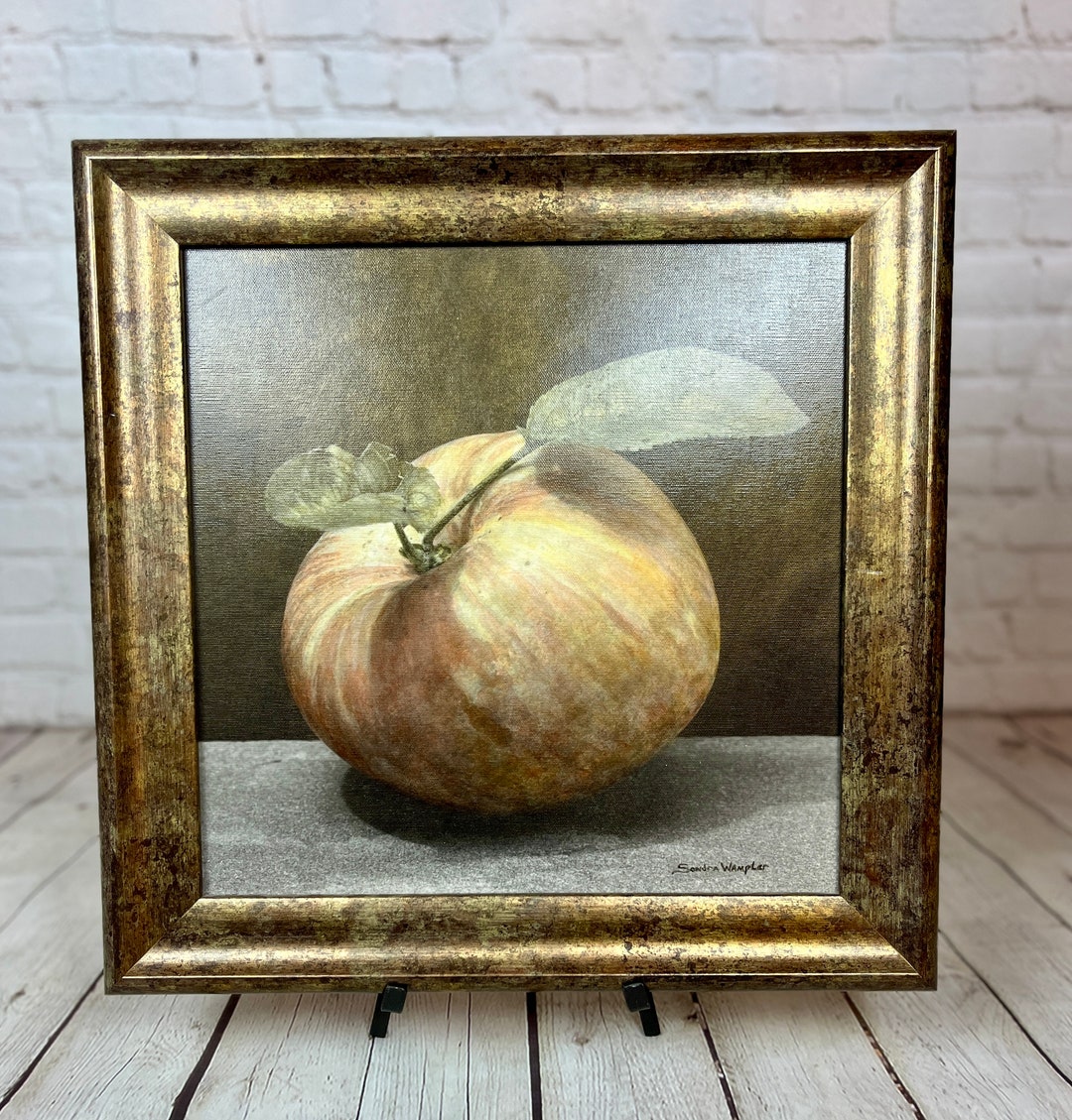Sondra Wampler "apple" No. 4 Artist Signed Painting on Photograph Mixed ...