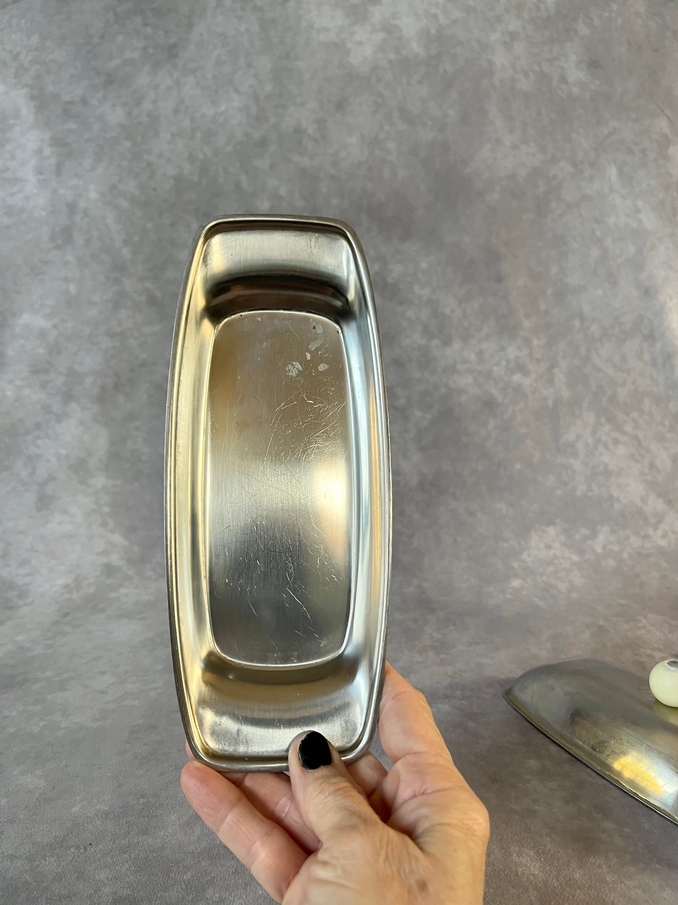 Vintage Butter Dish Stainless Steel - Etsy