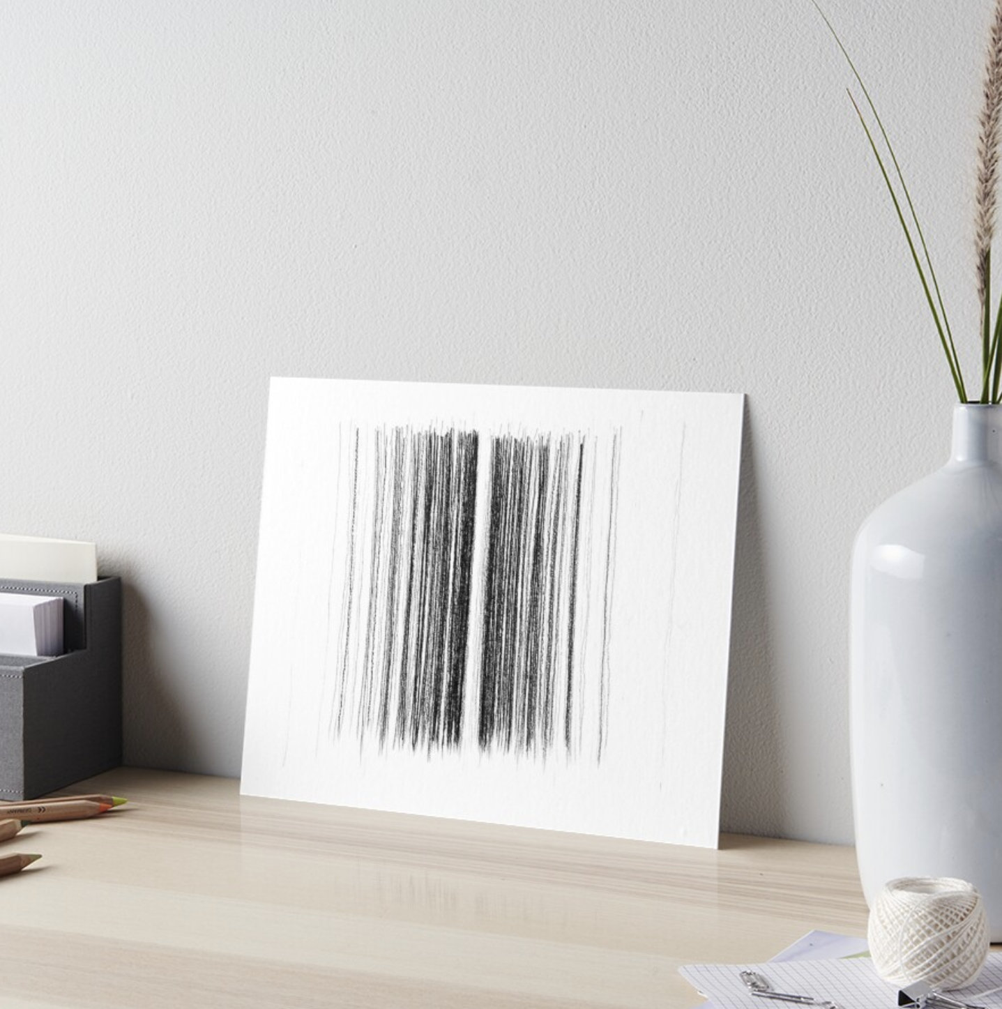 The Centering Rod Art Print Black and White Drawing - Etsy