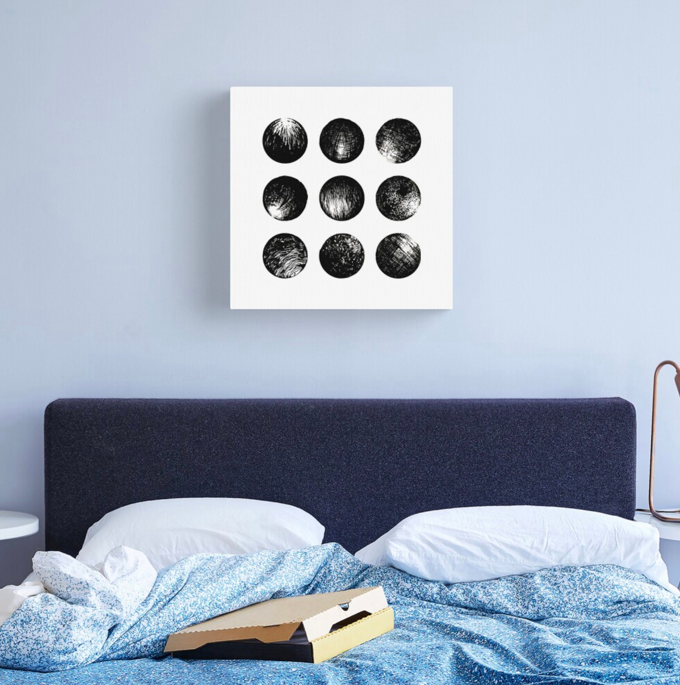 Square of Orbs Art Print Black and White Drawing - Etsy Australia