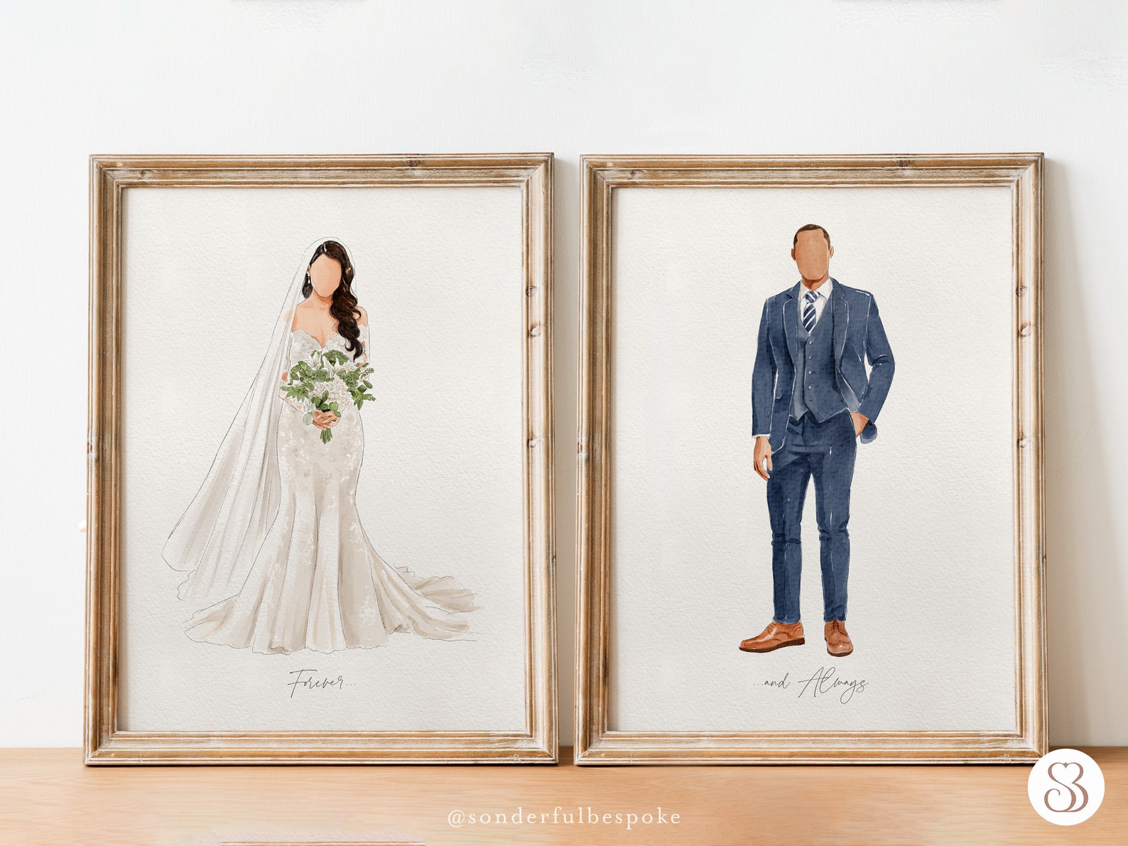 Custom Wedding Painting | Watercolor Portrait | Bride and Groom ...