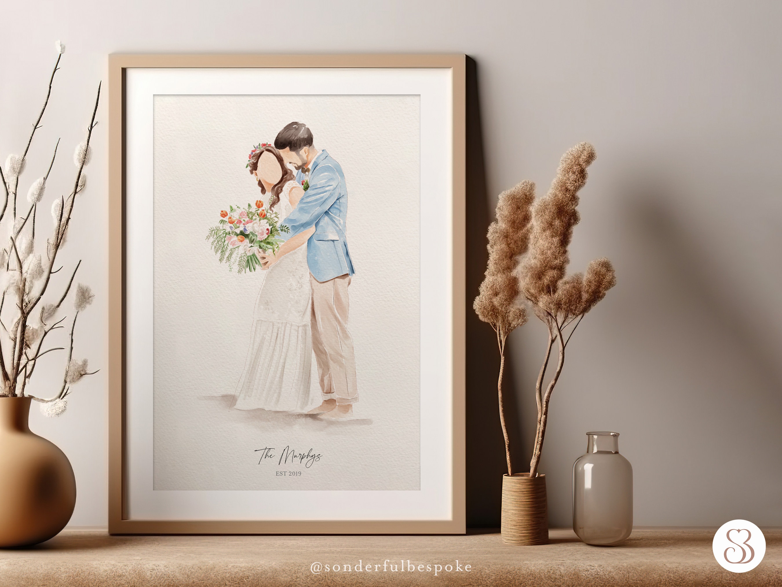 Custom Wedding Watercolor Painting | Wedding Portrait | Gifts for the ...
