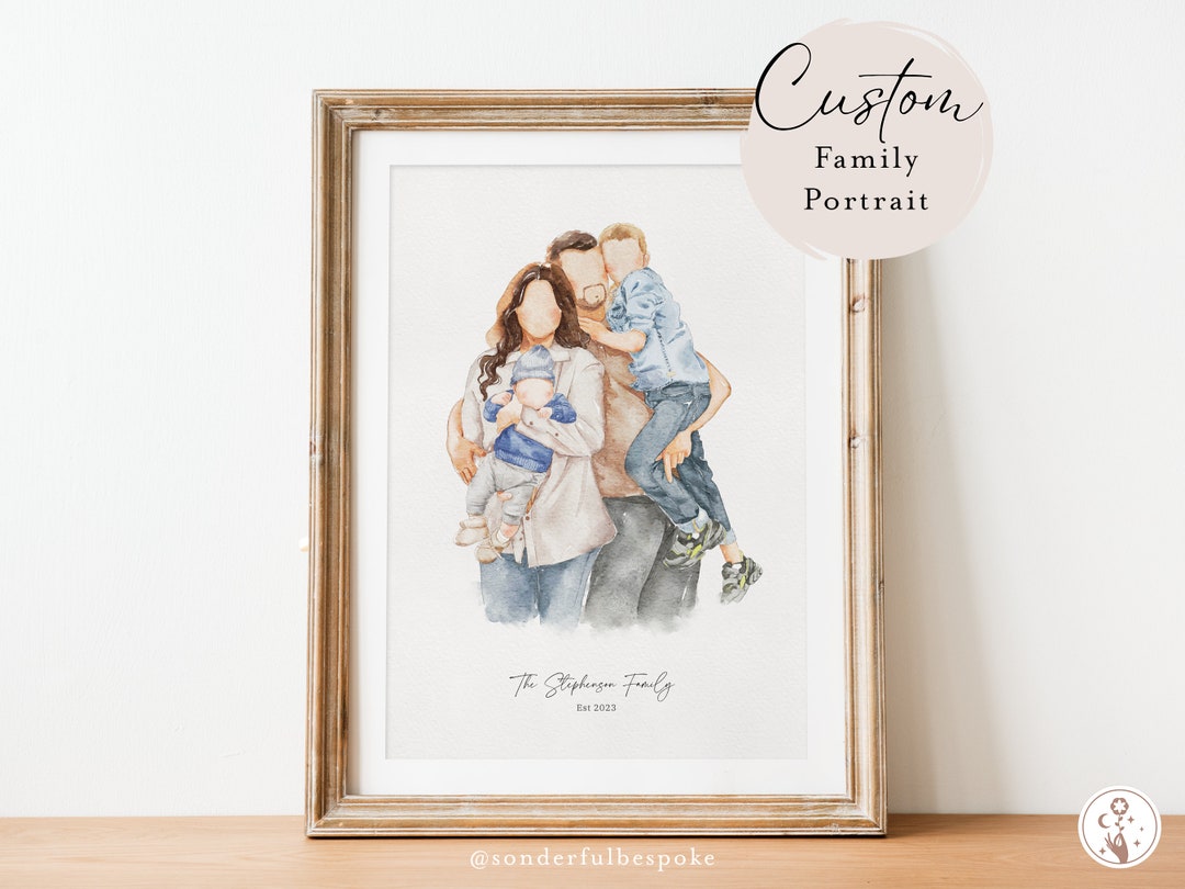 Custom Family Portrait, Family Portrait Painting, Personalized ...